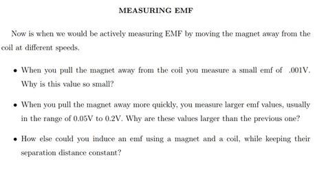 Solved MEASURING EMF Now Is When We Would Be Actively Chegg Com