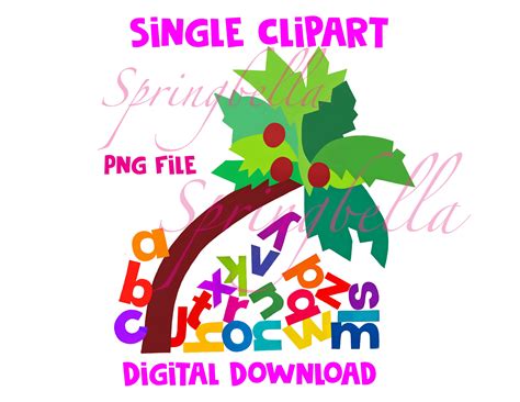 Chicka Boom Clipart Coconut Tree Letters Png Digital Download Etsy