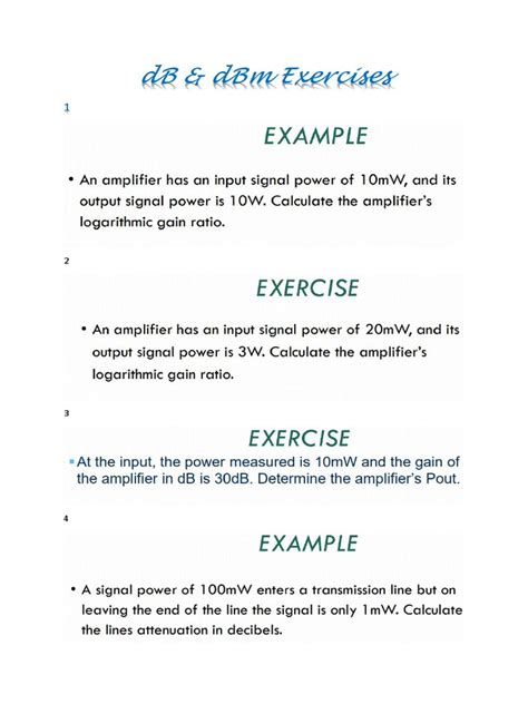 db and dbm exercises pdf
