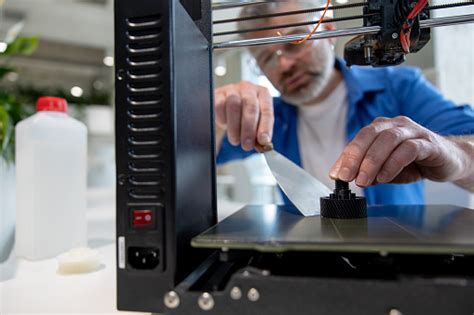 남자 디자이너는 사무실에서 3d 프린터를 사용하여 디자인을 인쇄합니다 3차원 인쇄에 대한 스톡 사진 및 기타 이미지 3차원 인쇄 3차원 형태 45 49세 Istock