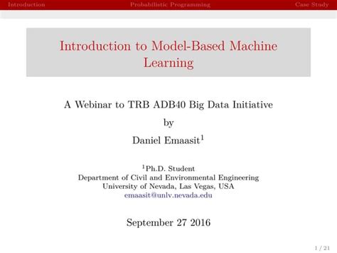 Introduction To Model Based Machine Learning Pdf