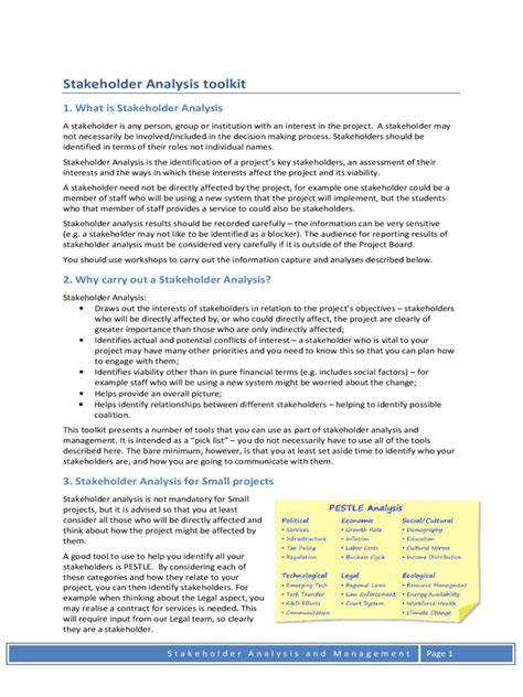 Stakeholder Analysis Template 5 Free Templates In PDF Word Excel Download