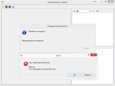 Android Uiautomator Automator Viewer Cant Get Device Screen Shoot