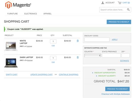 Multiple Checkout Coupons Extension For Magento 2