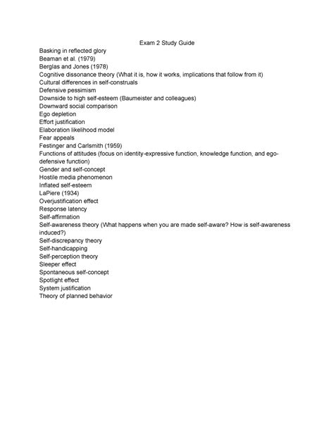 Soc Psych Exam 2 Study Guide Exam 2 Study Guide Basking In Reflected Glory Beaman Et Al 1979