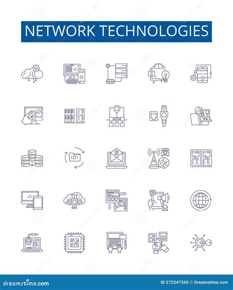 Network Technologies Line Icons Signs Set Design Collection Of Networking Technologies Lan