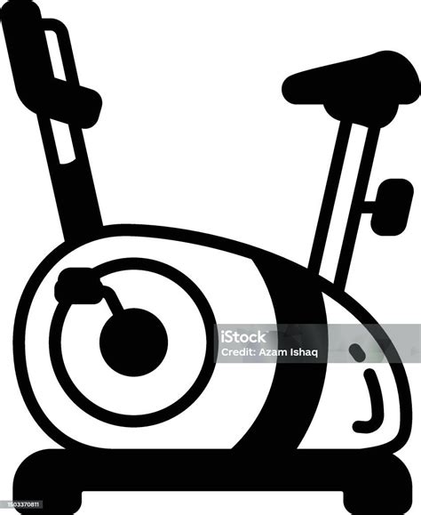 엑서사이클 개념 실내 사이클링 벡터 아이콘 디자인 피트니스 및 웰빙 기호 운동 및 역도 기호 개인 훈련 장비 스톡 일러스트레이션
