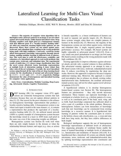 Pdf Lateralized Learning For Multi Class Visual Classification Tasks