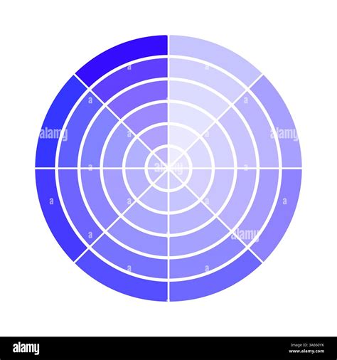 Blue Concentric Circles Geometric Radial Pattern Abstract Target Shape Vector Illustration
