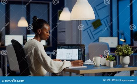 Engineer Constructor Designer Architect Creating New Bluilding Plan