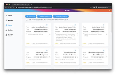 nns dapp new voting design and improved user experience has been proposed in test to the