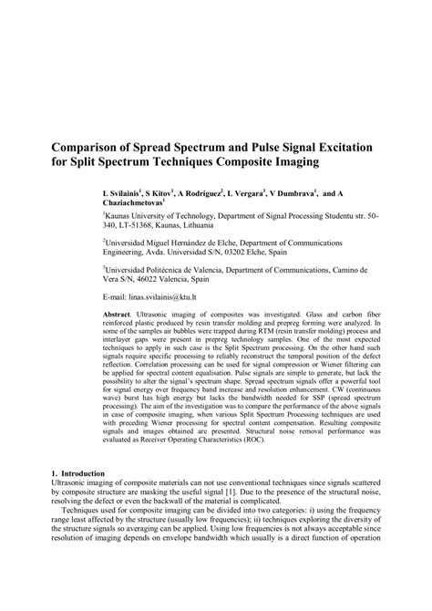 Pdf Comparison Of Spread Spectrum And Pulse Signal Excitation For