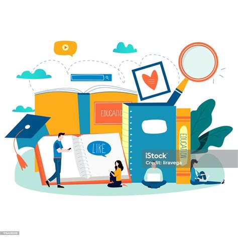 교육 온라인 교육 코스 거리 교육 평면 벡터 일러스트 레이 션 개념에 대한 스톡 벡터 아트 및 기타 이미지 개념 개념과 주제 거리가 먼 Istock