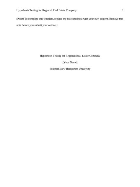 Mat 240 Module Five Assignment Template Pdf Statistical Hypothesis Testing P Value