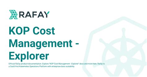 Kop Cost Management Explorer Rafay Product Documentation