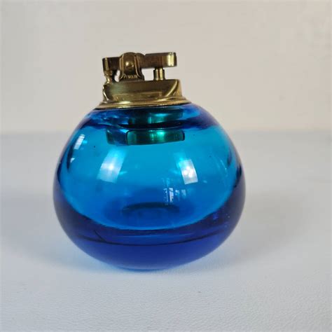 Lot 24 Vintage Blenko Blue Glass Table Lighter Sydney Lane Estate