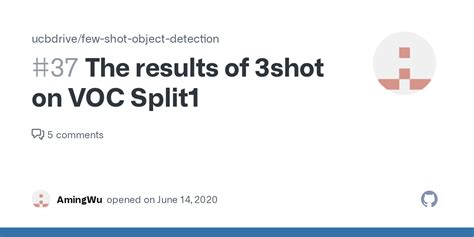 The Results Of 3shot On Voc Split1 · Issue 37 · Ucbdrive Few Shot Object Detection · Github