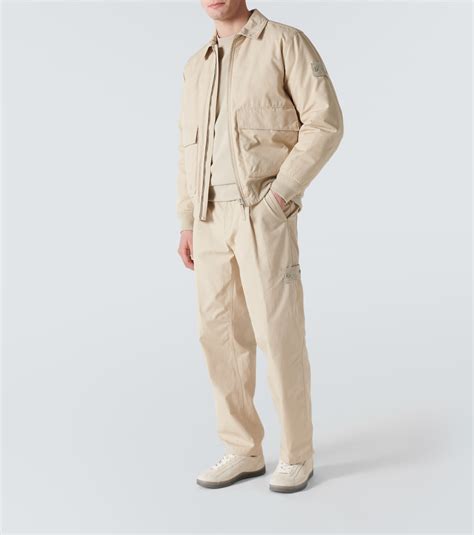 Ghost Compass Cotton Straight Pants In Beige Stone Island Mytheresa