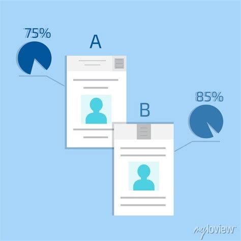 A B Comparison Split Testing Concept Computer Vector Illustrat • Wall