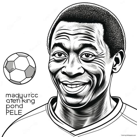 Soccer Player Pele Coloring Page