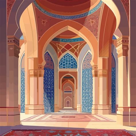 Premium Vector Islamic Vector Design Mosque Interior