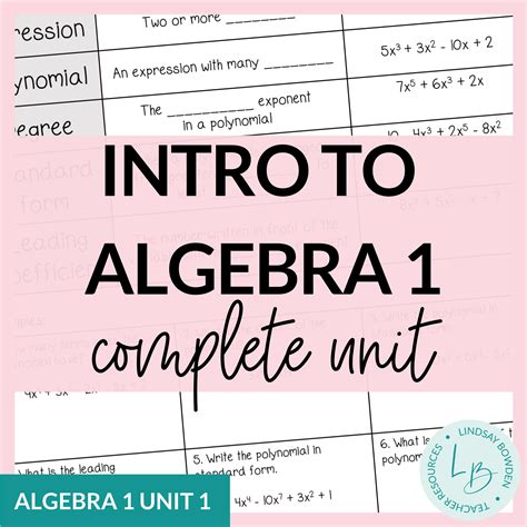 Intro To Algebra Unit Bundle Algebra Unit Lindsay Bowden