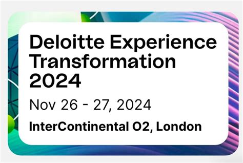 Off To Deloitte Experience Transformation Today…looking Forward To