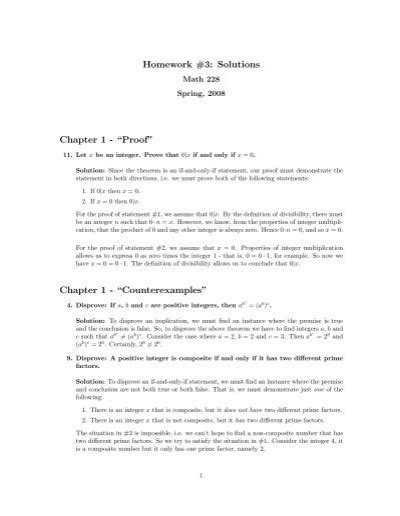 Homework 3 Solutions Chapter 1 “proof” Chapter 1