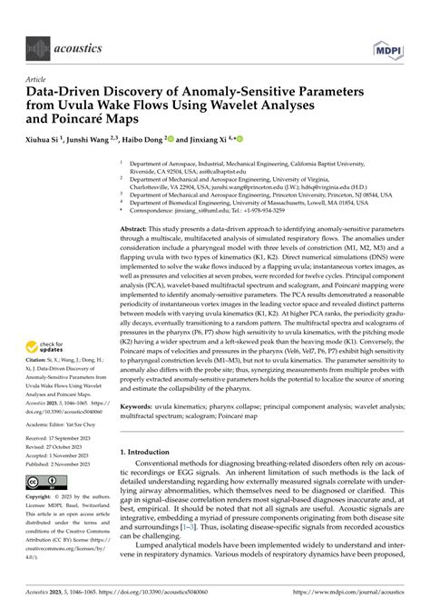 Pdf Data Driven Discovery Of Anomaly Sensitive Parameters From Uvula