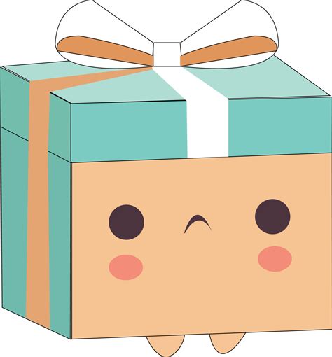 Gift Box Present Kawaii Character Vector Art At Vecteezy