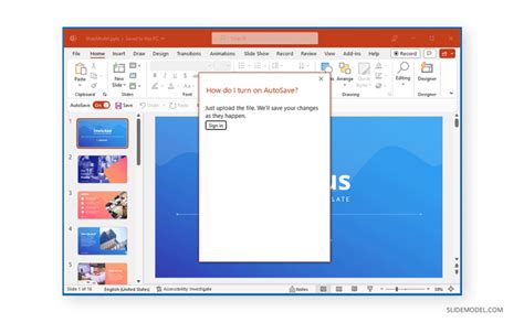 06 Turning Autosave On Powerpoint Slidemodel