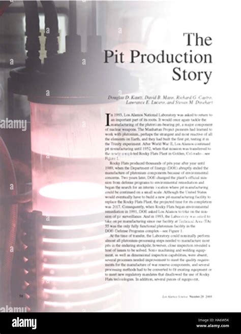 This Image Documents The Pit Production Story At Los Alamos National