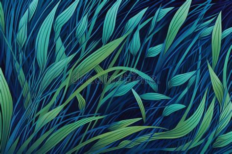 Abstract Blue Color Grass Background Colored Background Generative Ai Stock Illustration