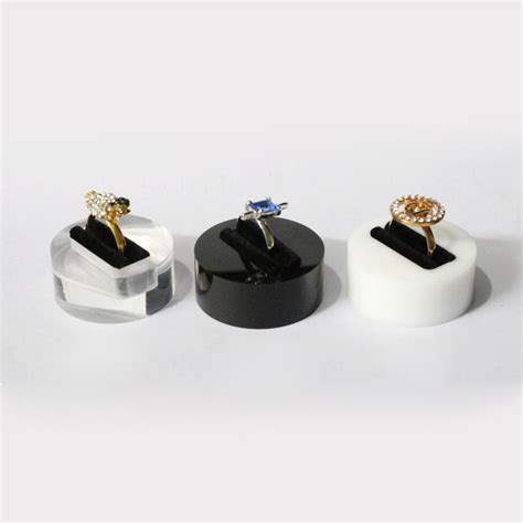 Badu Bg Масивен акрилен пръстен за бижута Дисплей Слот Стойка Държач Кръгъл Магазин Тезгях Маса