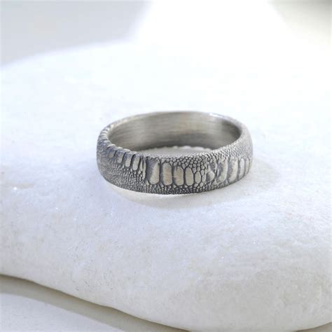 Sterling Silver Snake Skin Ring Handmade Rustic Reptile Jewelry Etsy