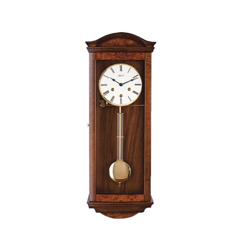 Hermle 26 Brown And White Rectangular Regulator Pendulum Wall Clock