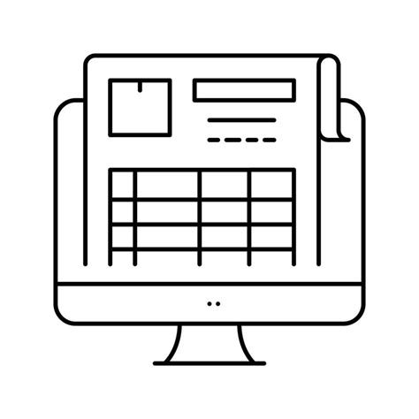 Inventory Report Line Icon Vector Illustration 19578578 Vector Art At Vecteezy