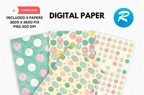 Polka Dot Digital Paper Background Print Gráfico Por Regulrcrative