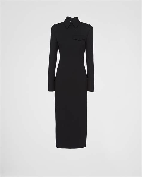 Black Stretch Natté Dress Prada