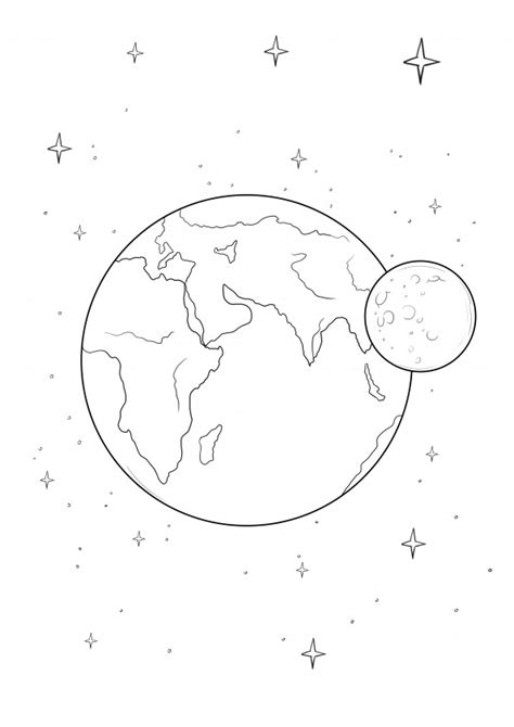 Free Coloring Pages Universe Moon 2025