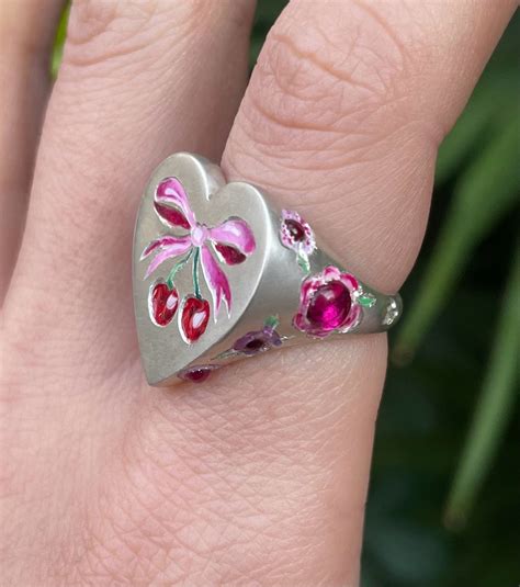 Cherry Bow Ring Funky Jewelry Girly Jewelry Jewelry Inspiration