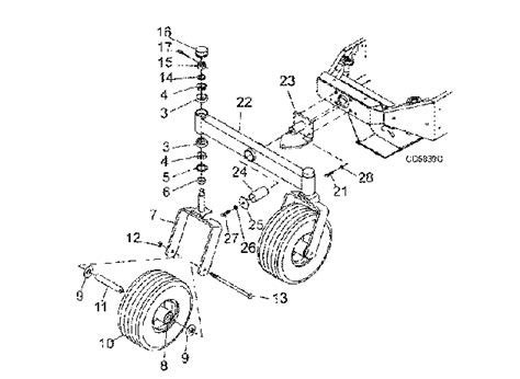 Woods Fz25d Mown Machine Wide Stance Tailwheel Assembly Parts And Diagram