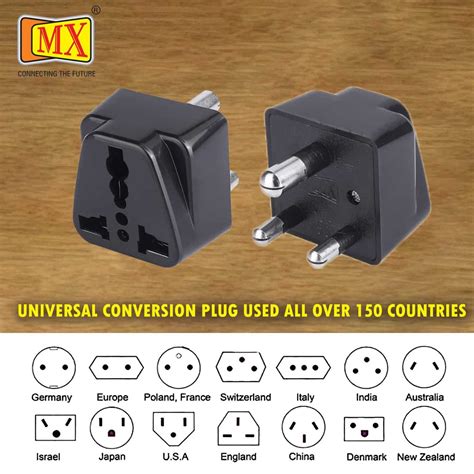 MX European Schuko To India Plug Adapter Convert European Type E F Input To India Type