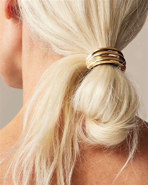 Ridged Metal Hair Tie For Women Jcrew