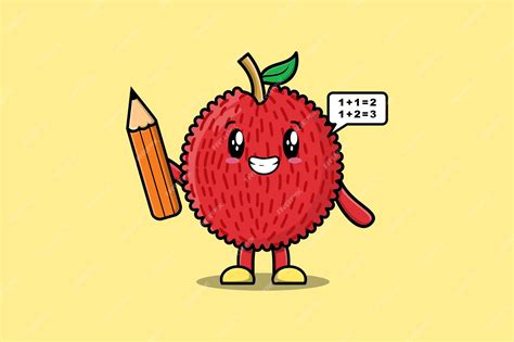 황금 왕관과 나무 막대기 일러스트와 함께 현명한 왕으로 귀여운 만화 열매 마스코트 프리미엄 벡터
