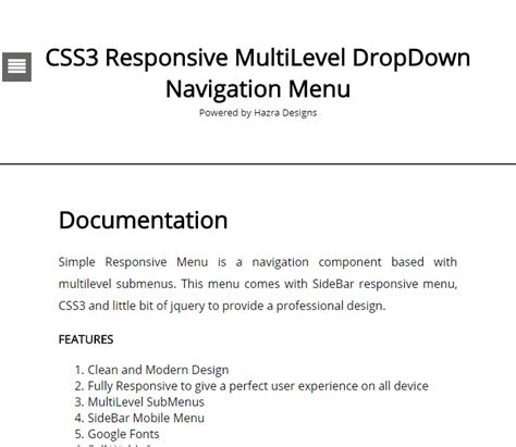 CSS3 Responsive MultiLevel DropDown Navigation Menu By Naushad 786 Ali