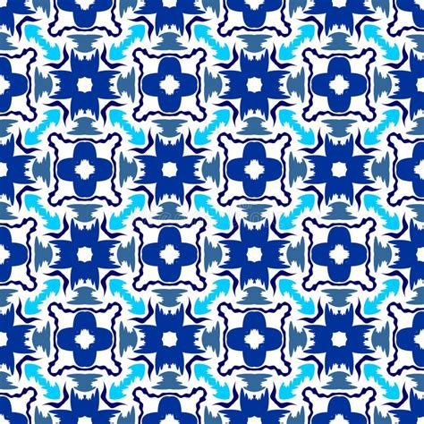 Abstract Four Color Seamless Repeated Pattern Design On White Background Illustration Stock