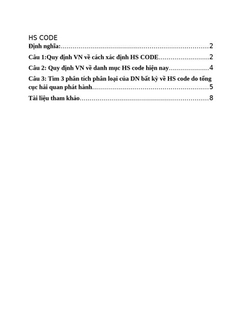 Hs Code Pdf