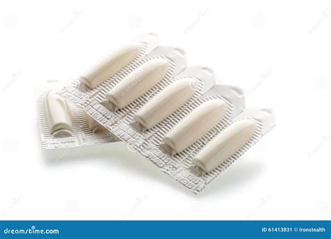Vaginal Suppository In Plastic Strip Pack And Box Royalty Free Stock