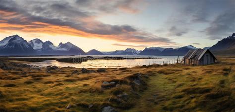 Vibrant Green Grass Field Dotted With Patches Of Water In The